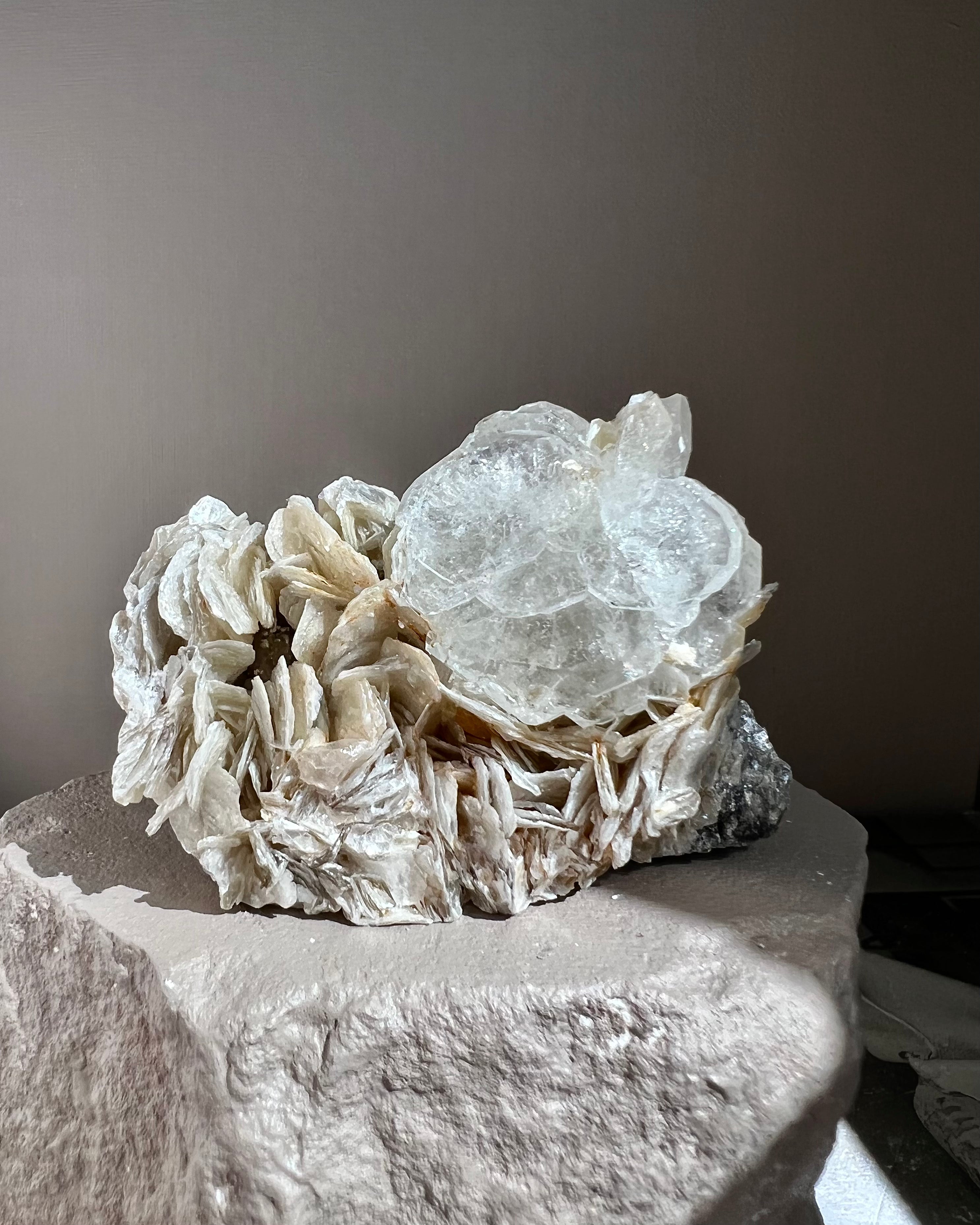 Aquamarine with Muscovite Flower – Pellura
